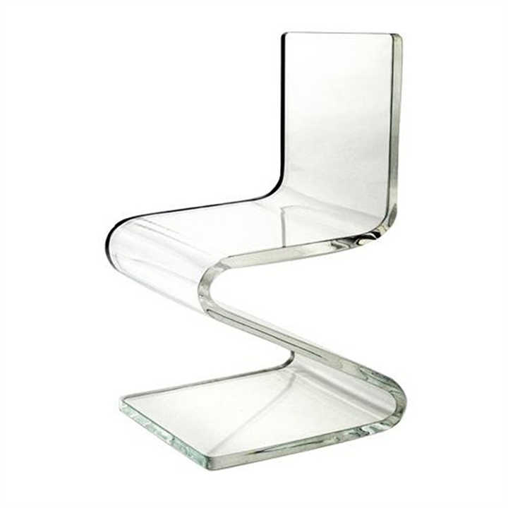 Clear Acrylic Z-Shaped Chair - Modern & Durable Design