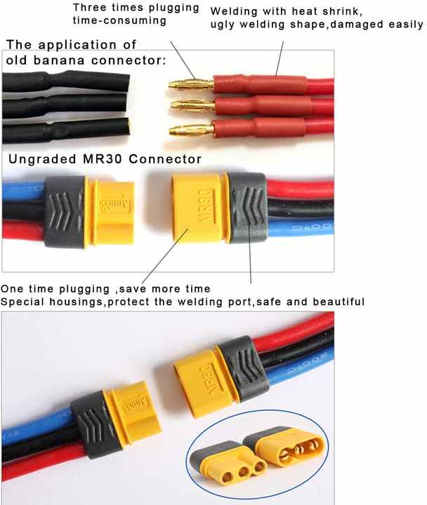 10 Pairs Amass MR30 Male Female Connector Plug Gold-plated With Sheath ...