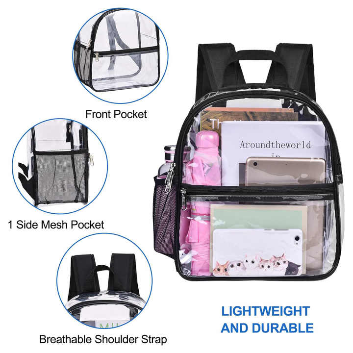 Custom Logo Clear Transparent Zipper School Bag PVC Zipper Backpack Bag ...