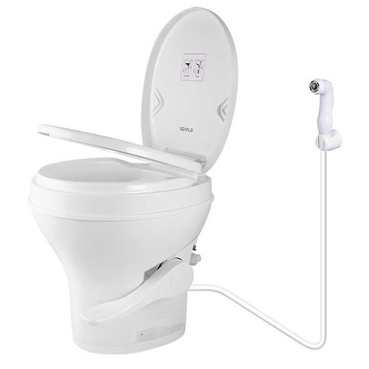 SEAFLO RV Toilet: One-Piece Portable Foot-Operated Toilet for Camping ...