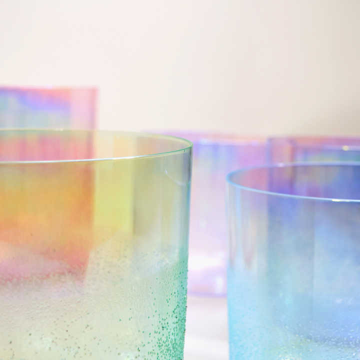 Customized Chakra Color Quartz Bowls clear Natural Gems Alchemy Crystal ...