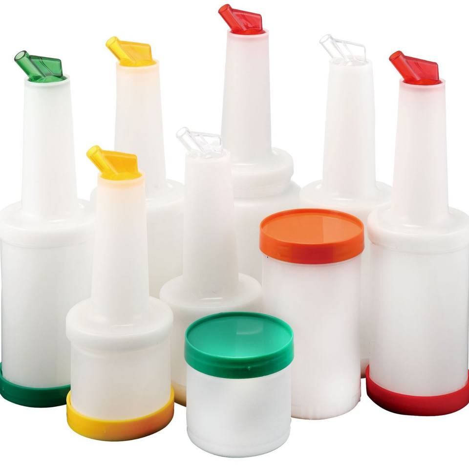 Plastic Long Neck Juice Dispenser Bottle Bar Cocktail Syrup Squeeze ...