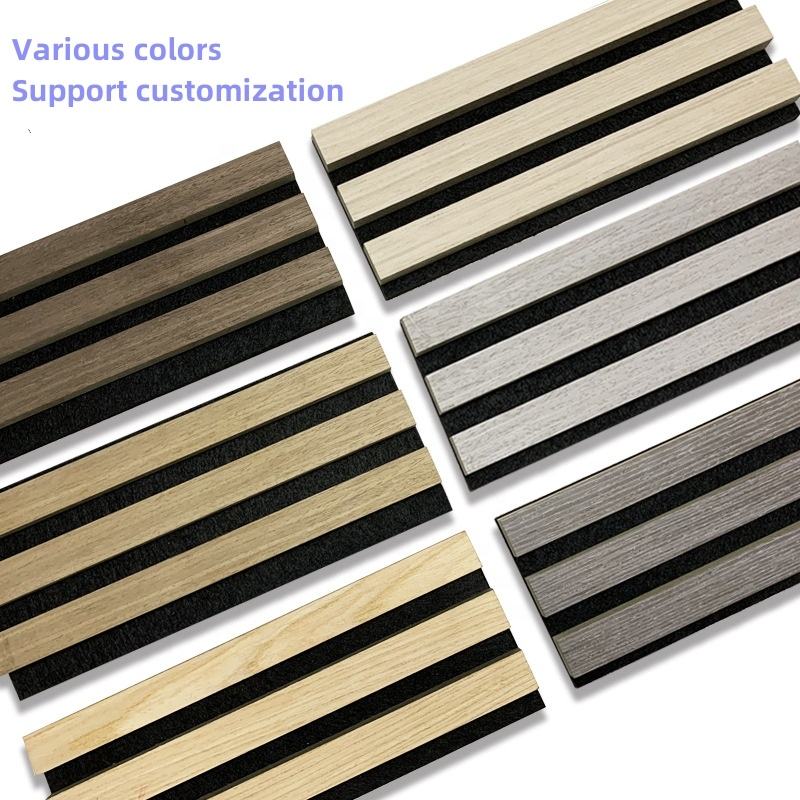 Wood Veneer Acoustic Wall Panel Slat Design Sound Absorbing Soundproof ...