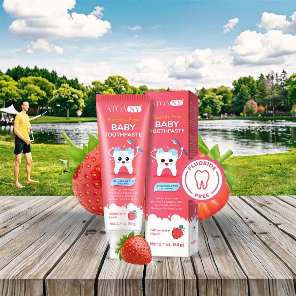 ATOANY Non-Toxic Fluoride-Free Organic Children's Toothpaste Watermelon ...