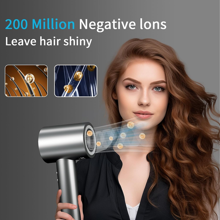 Professional 1500W Metal Hair Dryer High-Speed DC Motor Fast-Drying ...