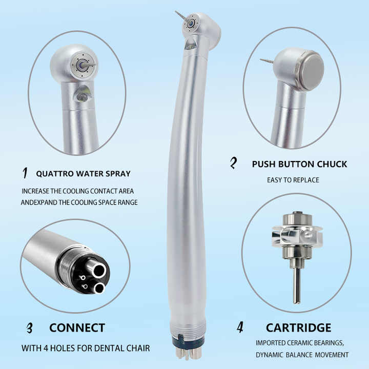CP-PAP-M4 Dental High Speed Handpiece 4 Holes 4 Air Spray Lab Handpiece ...