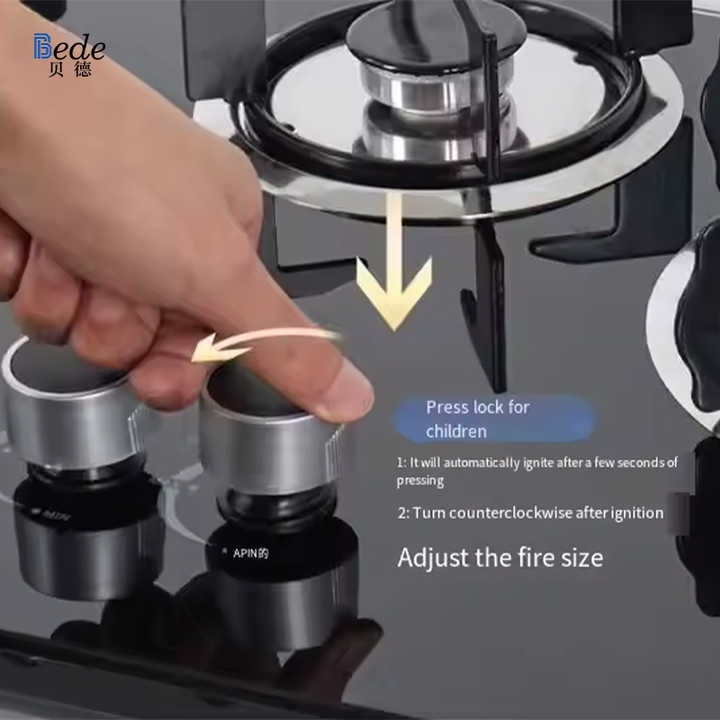 Kitchen Appliance Built-in Cooktops Tempered Glass Top 3 Burner Gas ...