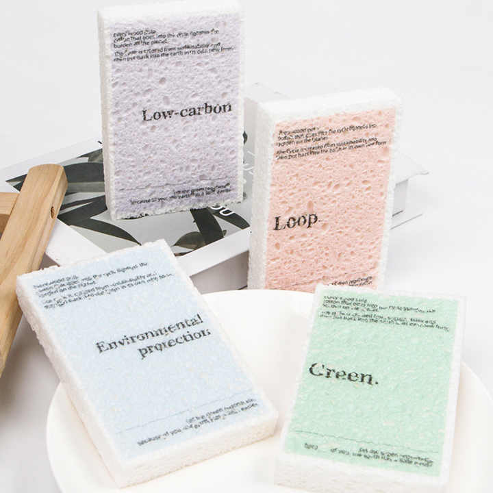 Lowed Price Plastic Free Plant-based Compressed Dishes Cellulose Sponge ...