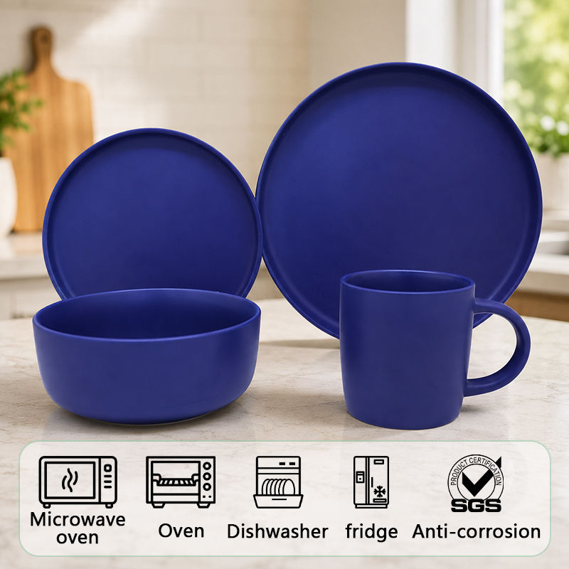 Guangda Luxury Matte Royal Blue Premium Porcelain Dinnerware Set Modern ...