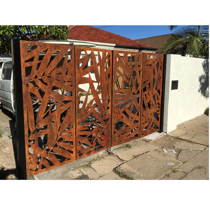 Decorative Corten Metal Garden Fence Gate - Durable & Stylish