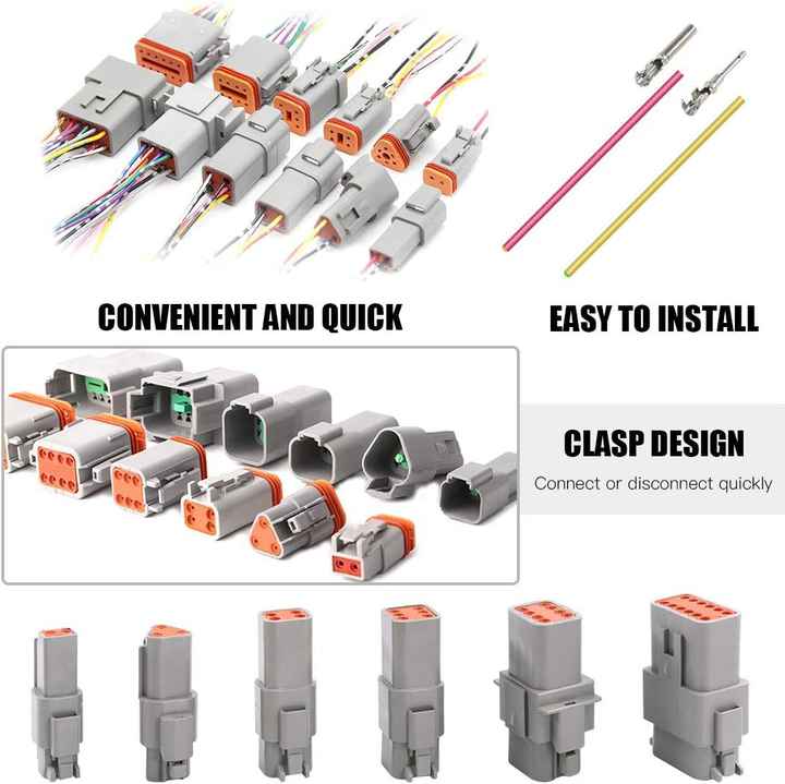 DT Series Male/Female Electrical Connector Copper Contacts Nylon ...