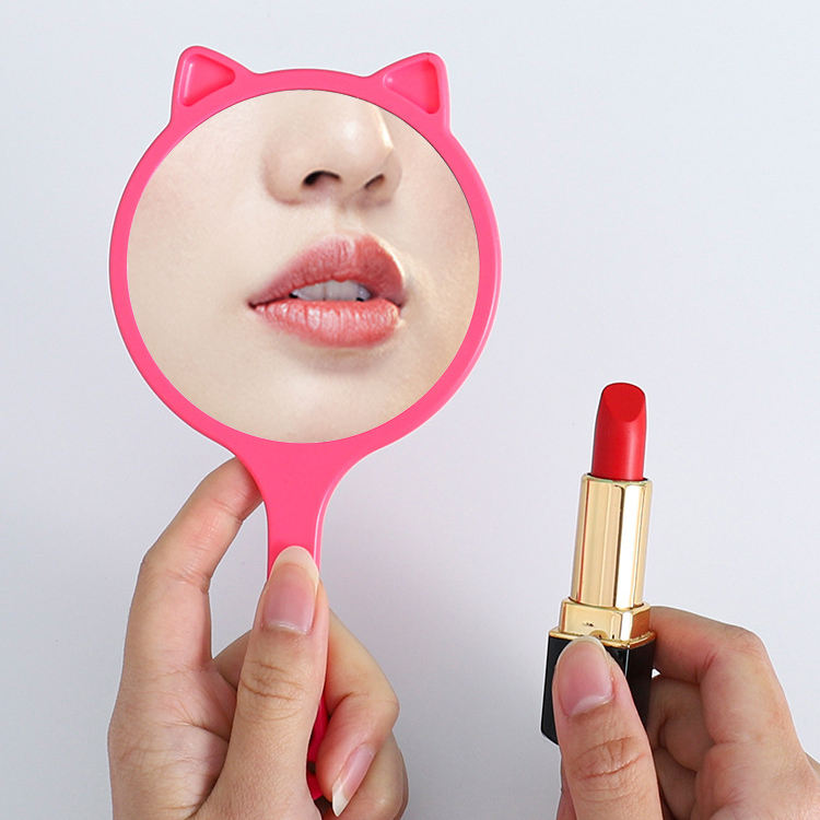 Zonyin Custom Logo Label Cat Shaped Handheld Makeup Mirror Portable ...