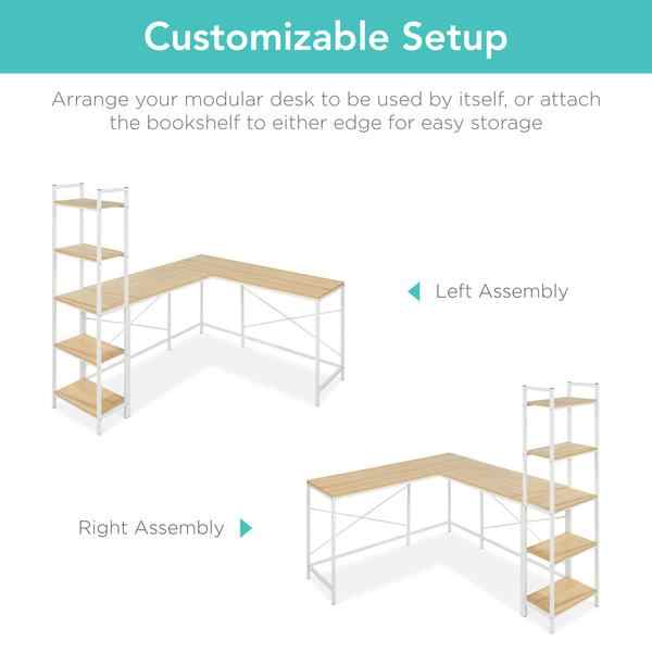 Modern Study Table with Bookshelf - Stylish & Functional