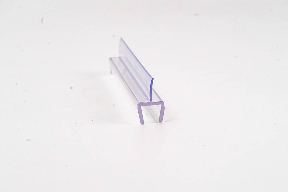 Hydrorelax Clear PVC Single Fin Shower Door Seal Strip, H-Shape Edge ...