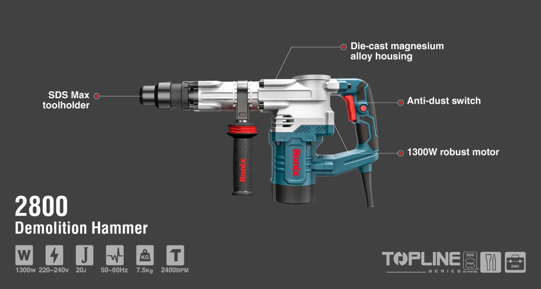 Ronix 2800 Mô Hình 1300w Sds Max Điện Tác Động Máy Bê Tông Wooking Phá ...