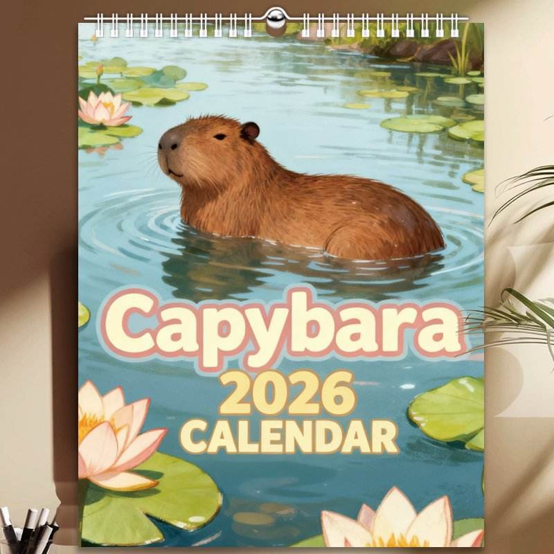 Custom Spiral Capybara 2026 Calendar Art Paper 300gsm Large Month Wall ...