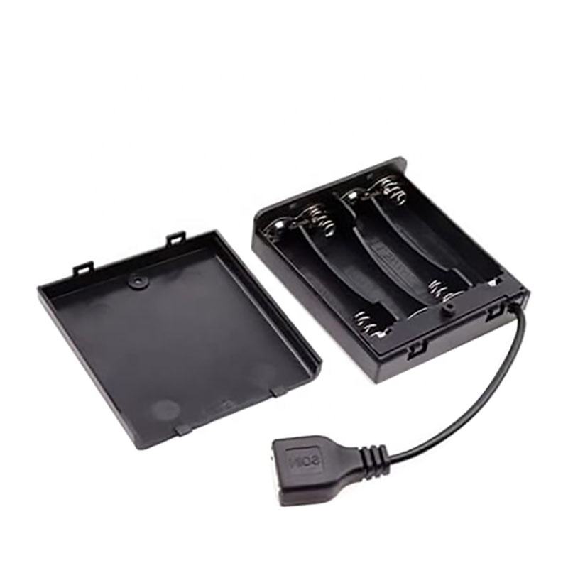 4xAA Plastic Battery Box Holder w Cover+ Female Usb Socket| Alibaba.com
