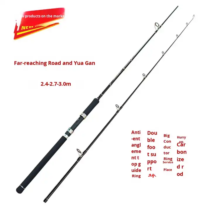 2.1m/2.4m/2.7m/3m Long 2-Piece Casting Lure Rod Straight Grip Jointed ...