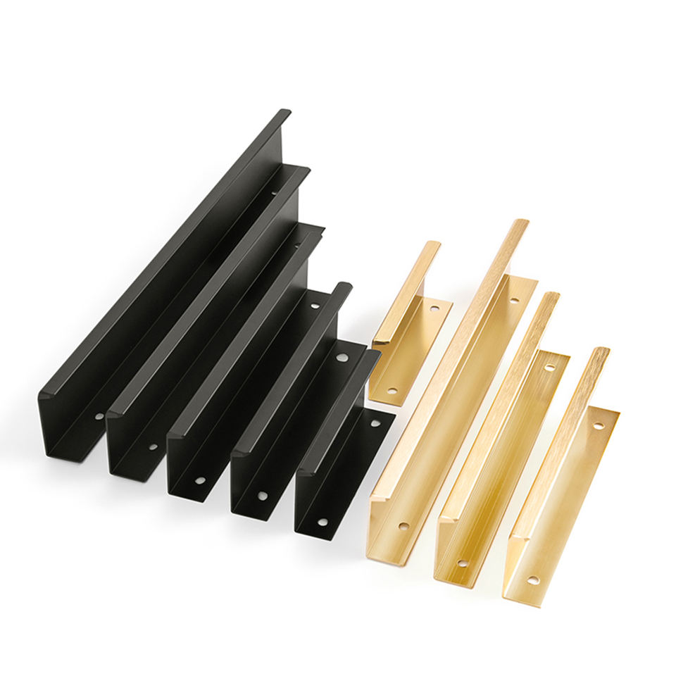 Kitchen Cabinet Drawer Handle Free U-shaped Embedded Upper Middle Lower ...