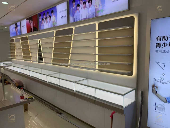 Commercial Glass Display Showcase for Eyewear Store Elegant Glass ...