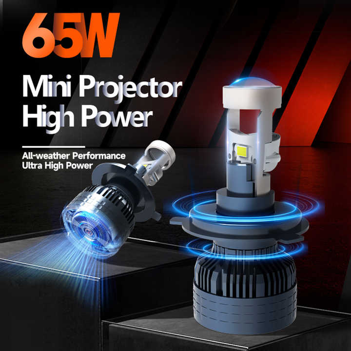A17 Projector Bulb Small Lens Headlight H4 H7 H11 9005 9006 Led Projector Lens 65w Car Headlight ...