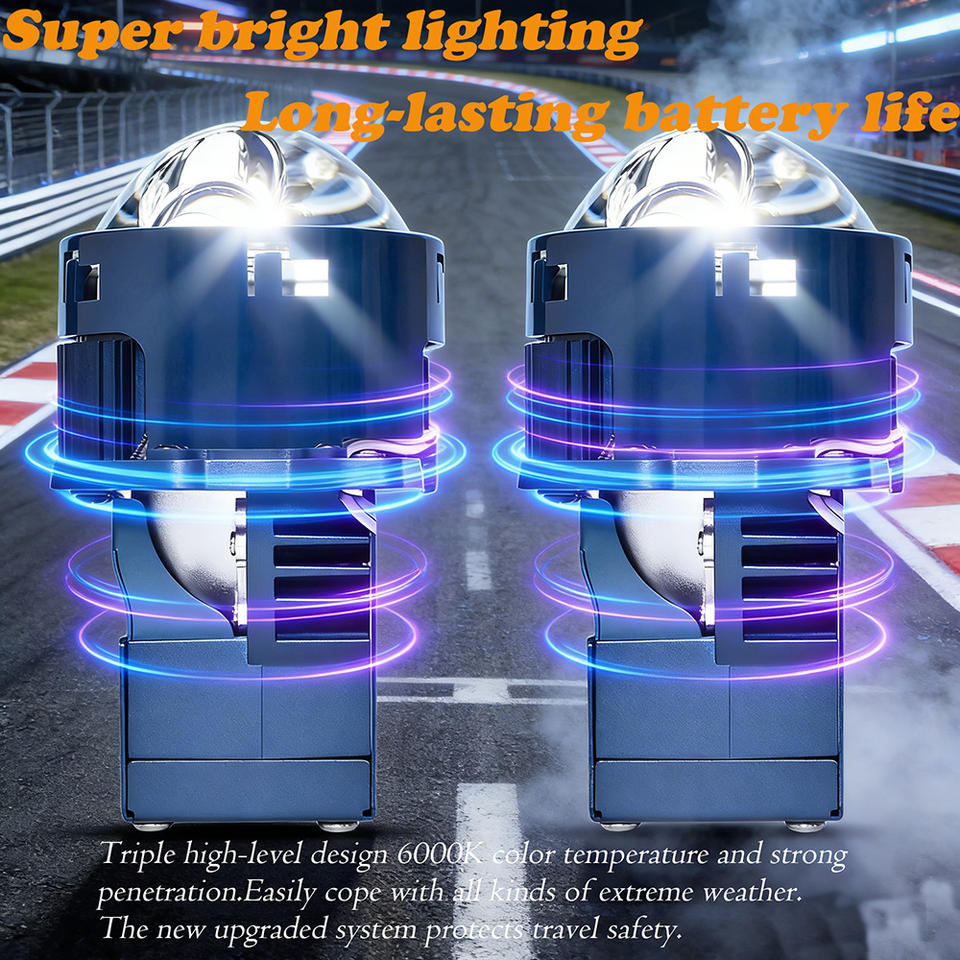 YD Double Laser Bi LED Car Headlights 6500K H4 90W 12V 12000lm 3.0inch ...