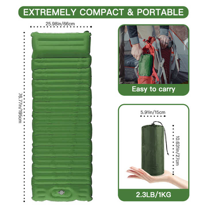 Self Inflating Camping Mat Outdoor Inflatable TPU Sleeping Mat for ...