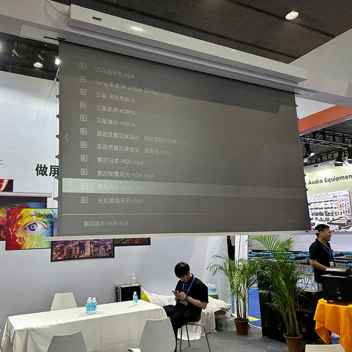 106-inch Smart Ceiling Projector Screen Electric Anti-Light and ...