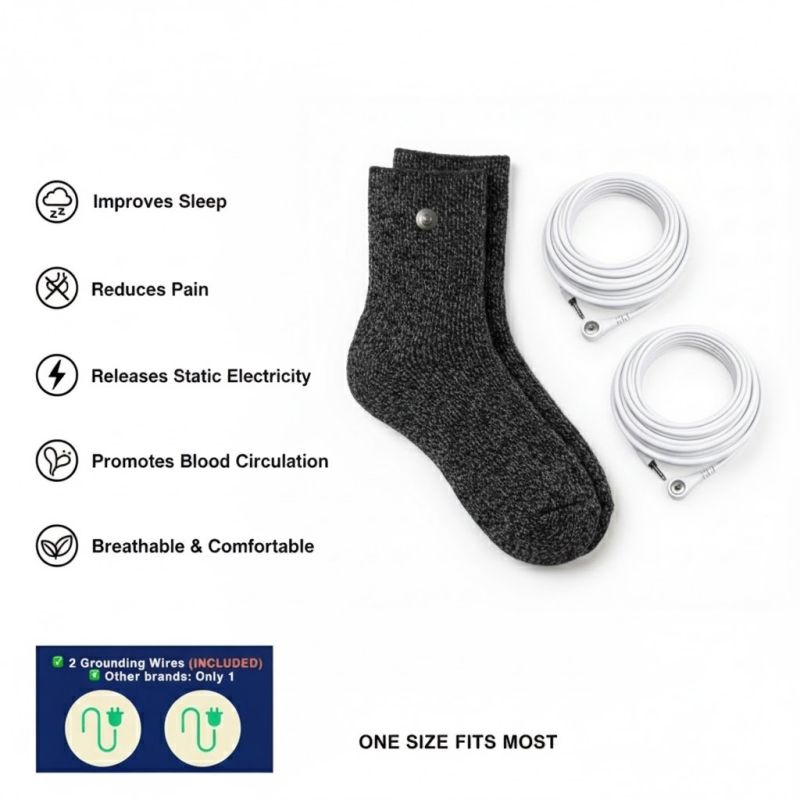 Anti-static Grounding Earthing Socks Conductive Earthing Connected Sock ...