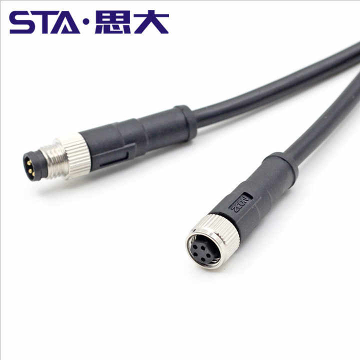 IP67 M8 Can Bus Cable 8 Pin Connector Automotive PVC PUR Wires ...