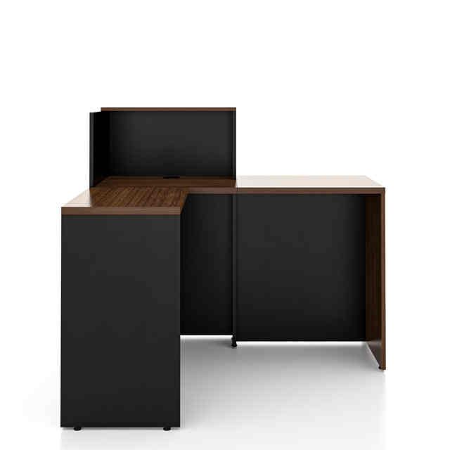 Modern L-shaped Front Desk Reception Counter Table with MFC Panel Wood ...