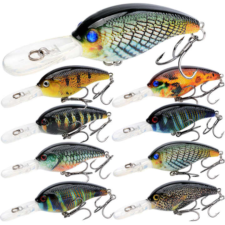 Rock Long Tongue Minnow UV Heat Printing ABS Bass Bottom Fishing Lure ...