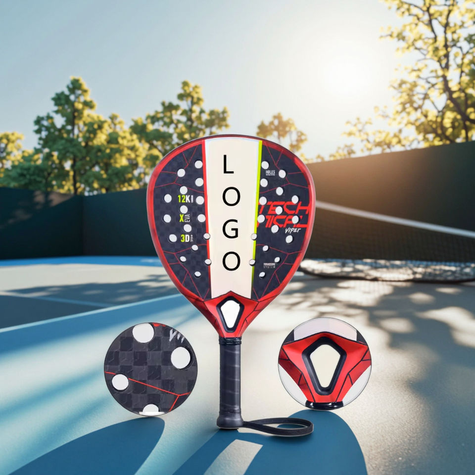 OEM Portable Round Shape Padel Rackets 12K Carbon with Polyester Net ...