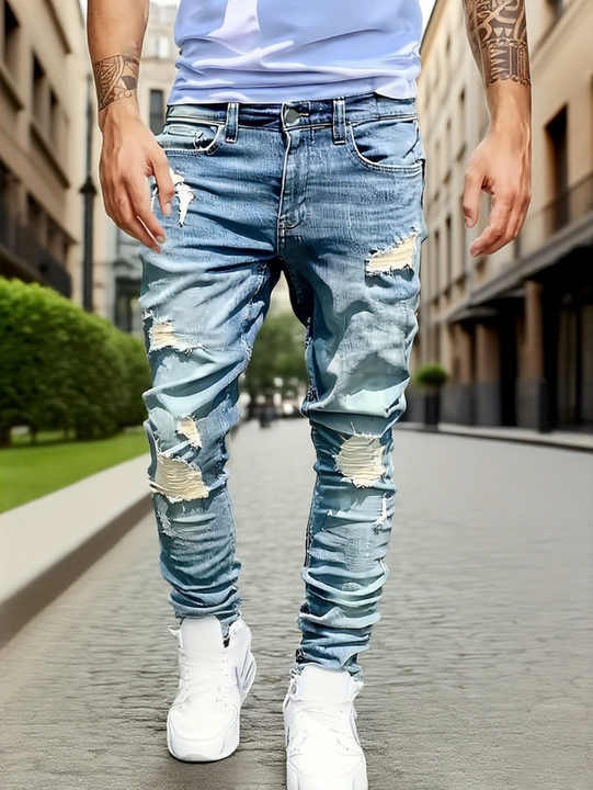 Foreign Trade Exclusive 2025 New Elastic Slim Fit Jeans Trend American ...