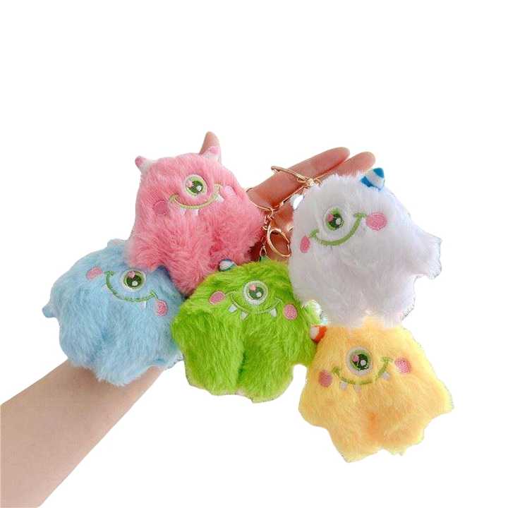 Cartoon Cute Little Monster Girl Plush Keychains Toys Pendant Bag ...
