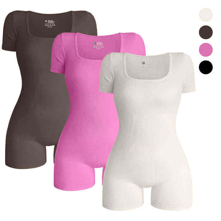 Fashion Short Jumpsuit Women Sport Solid Color Casual Bodycon Short ...