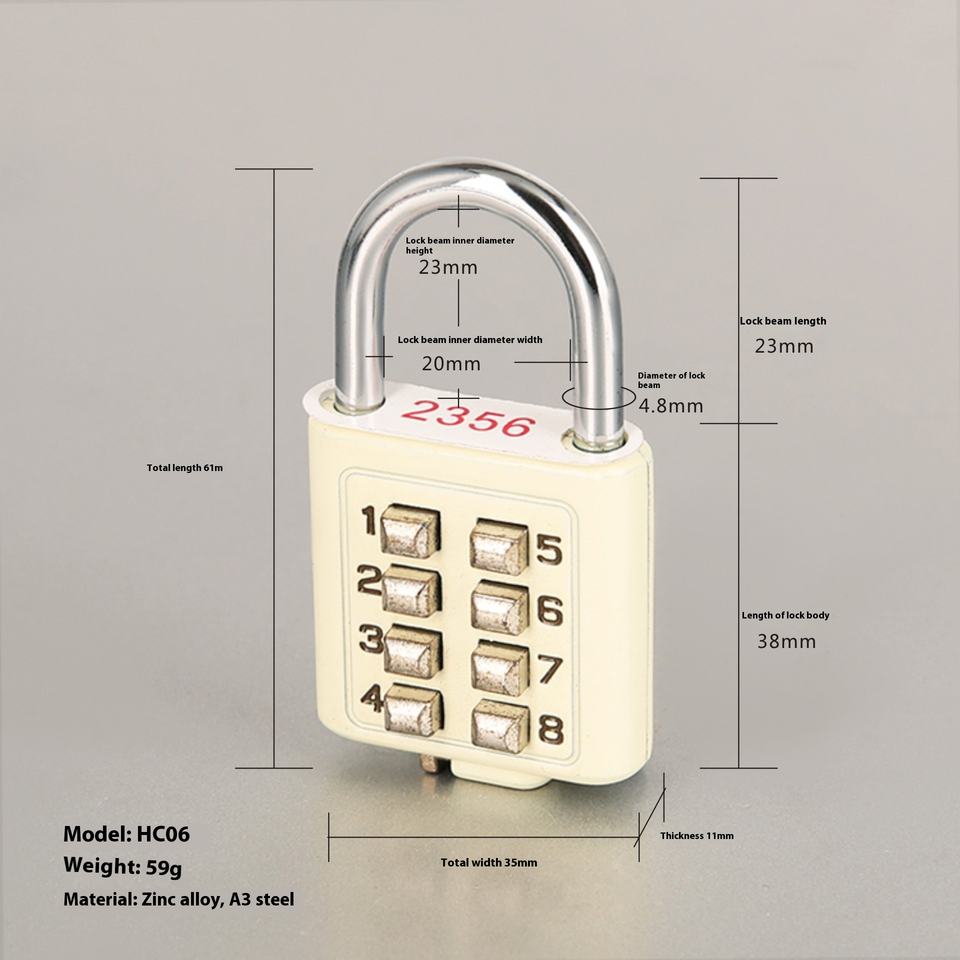 Custom Key Code Metal Mechanical Code Lock Zinc Alloy Dial Combination ...