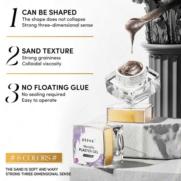 JTING 3D Nail Painting Art Gel Metallic Plaster Gel 6colors Unique 4D ...
