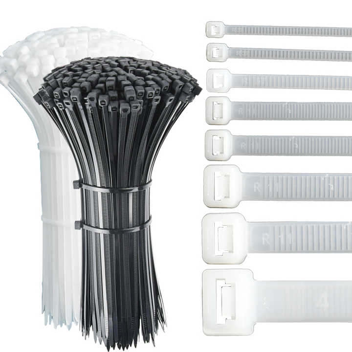 100 Pcs Strong Self-Locking Nylon 66 Zip Ties Heavy Duty Plastic with 2 ...