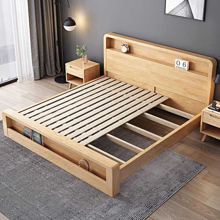 Full Solid Wood Bed in White - Modern Design for Master & Small Family ...