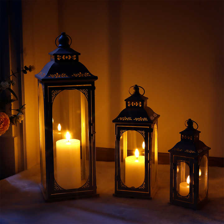Linterna de vela de Metal para jardín al aire libre, candelabro Vintage ...