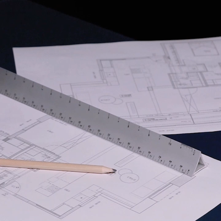 6 Inch Hollow Triangular Architect Drafting Scale Ruler