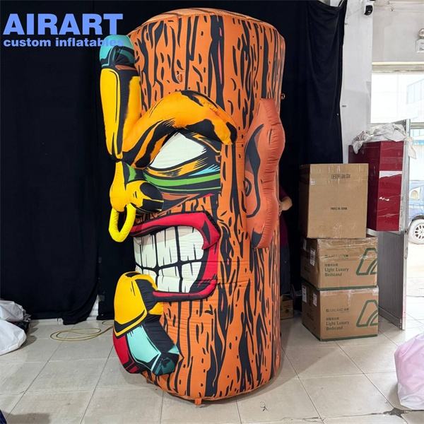 2m Customized Pattern Inflatable Wooden Mask,inflatable Totem Symbol ...