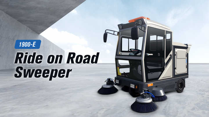 Full Closed Automatic Ride-On Electric Street Sweeper - 1900mm Cleaning ...
