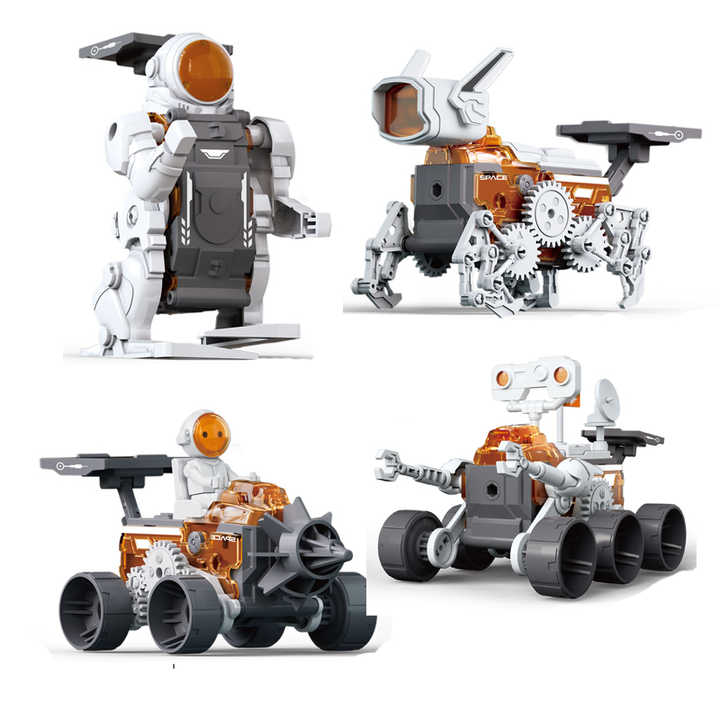 4 in 1 space explore robot stem assembling set 3 modes solar saltwater ...