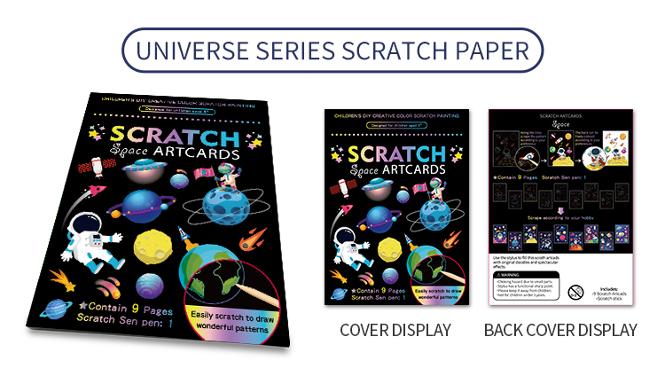DIY Art Notebook Rainbow Scratch Art 3-Pack For Kids - Magic Drawing ...