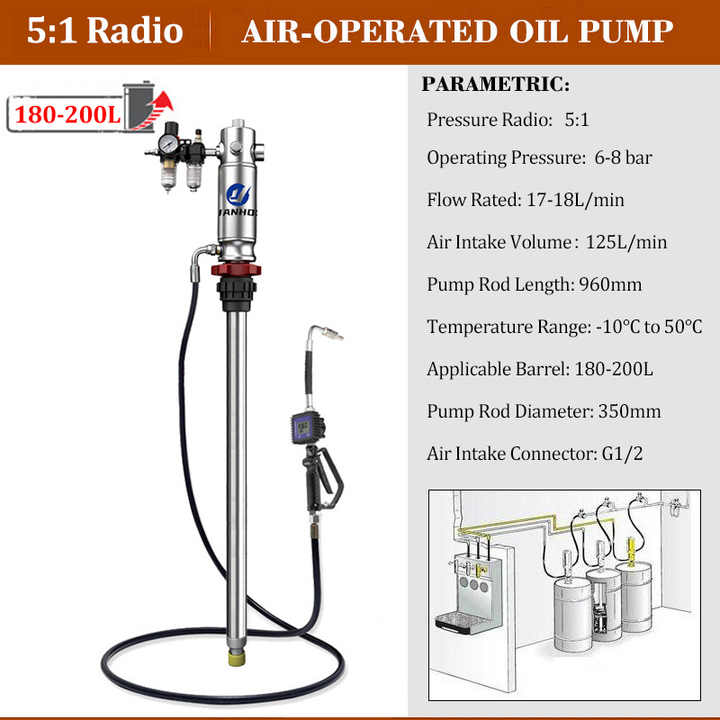 Pneumatic Drum Pump Oil 55 Gallon Oil Drum air Motor Driven Oil Drum ...