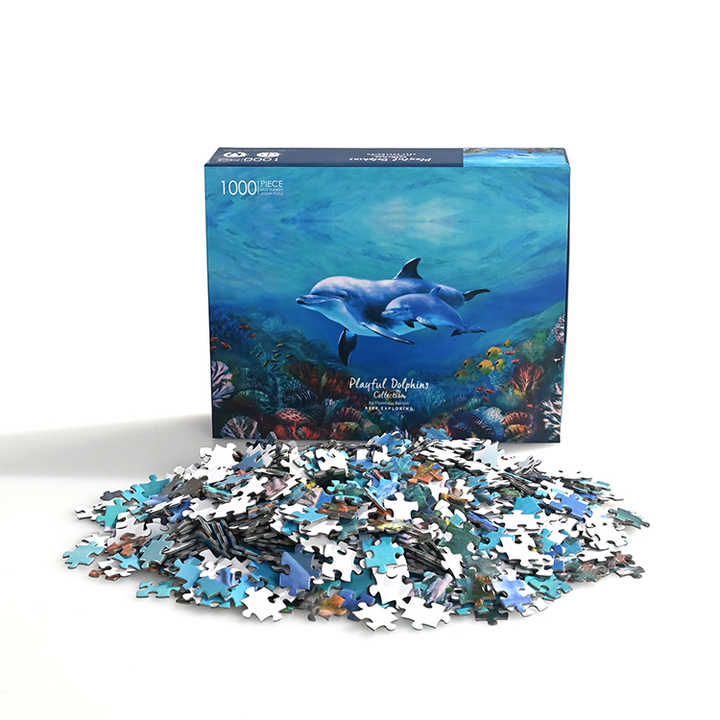 Custom Paper Printing10000 Piece Jigsaw Puzzle Dolphin Animal Magnetic ...