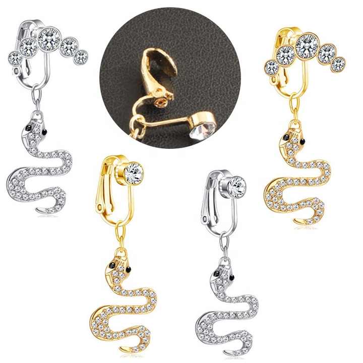 Gaby New Stainless Steel Fake Piercing Faux Brass Belly Button Ring ...