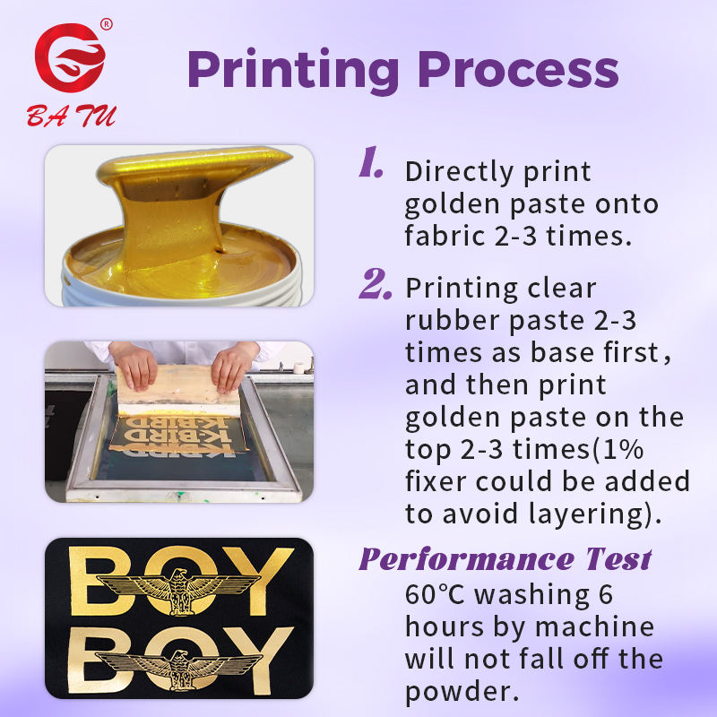 Metallic Golden Paste Gold Mirror Ink for Silk-Water Based Screen ...